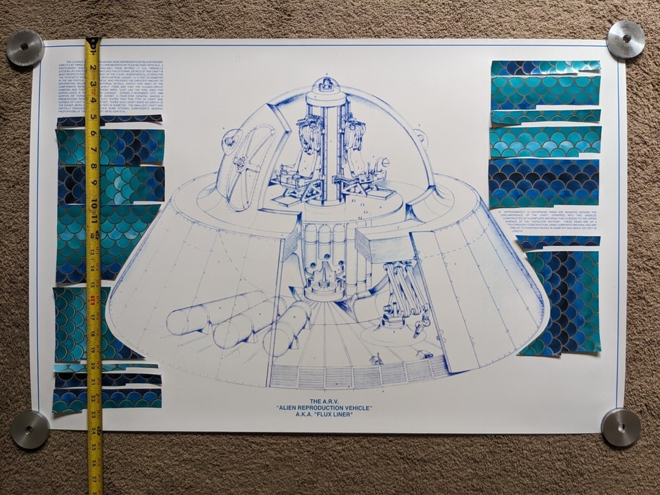 Alien Reproduction Vehicle (ARV), UFO, Blue Print, Poster, Mark ...