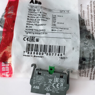 4PC ABB MCB-10 CONTACT BLOCK GREEN NORMALLY OPEN | eBay