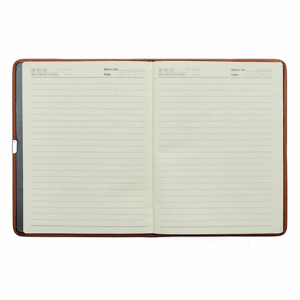 A4 Luxury Fine Italian PU Leather Ruled Lined Notebook Hardback Diary ...
