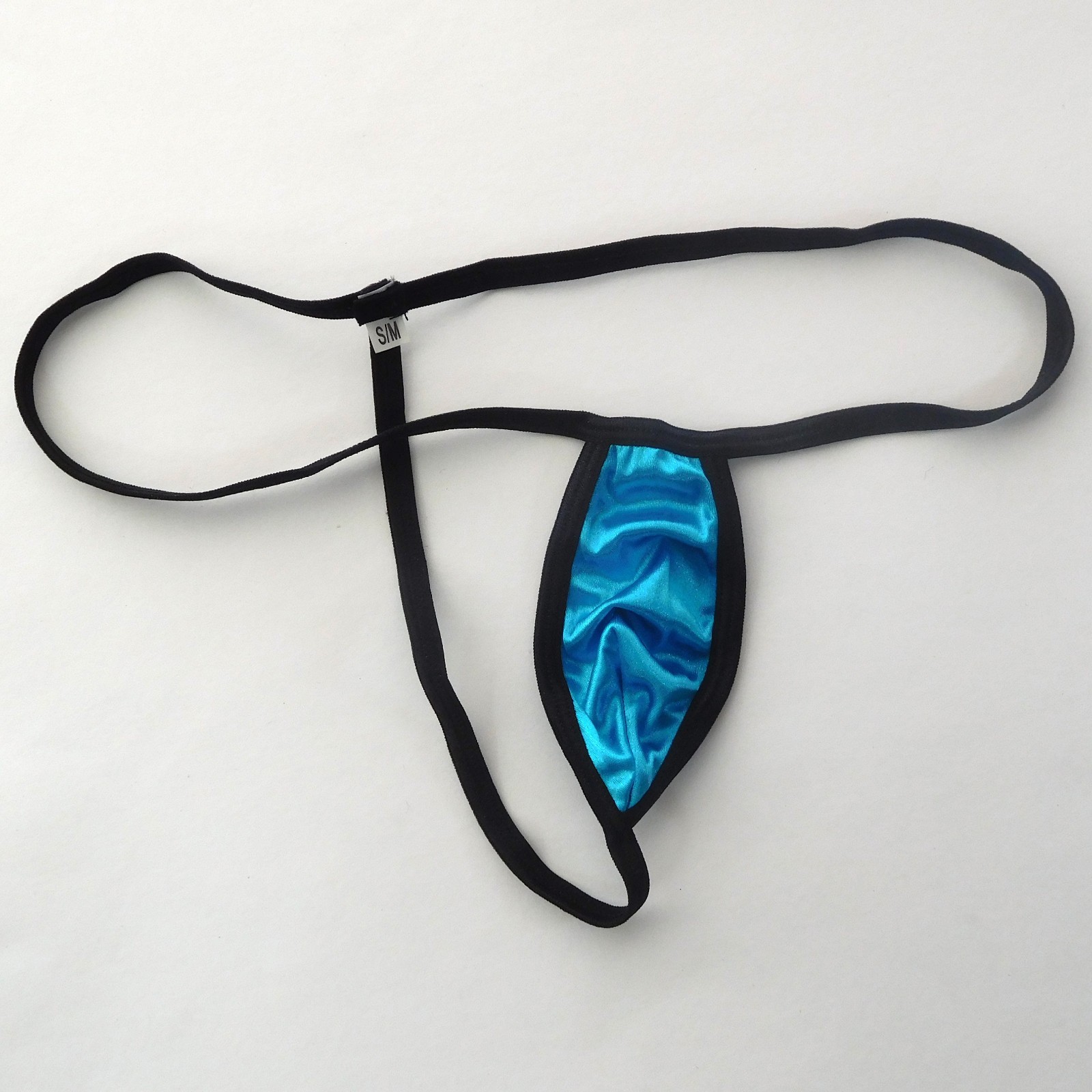 K203 Y String Thong FUN Tiny Pouch Cannot Covered Shiny Satin Knit | eBay