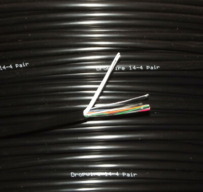 100m REEL x DROPWIRE No.14 - 4 Pair Overhead External Telephone cable ...