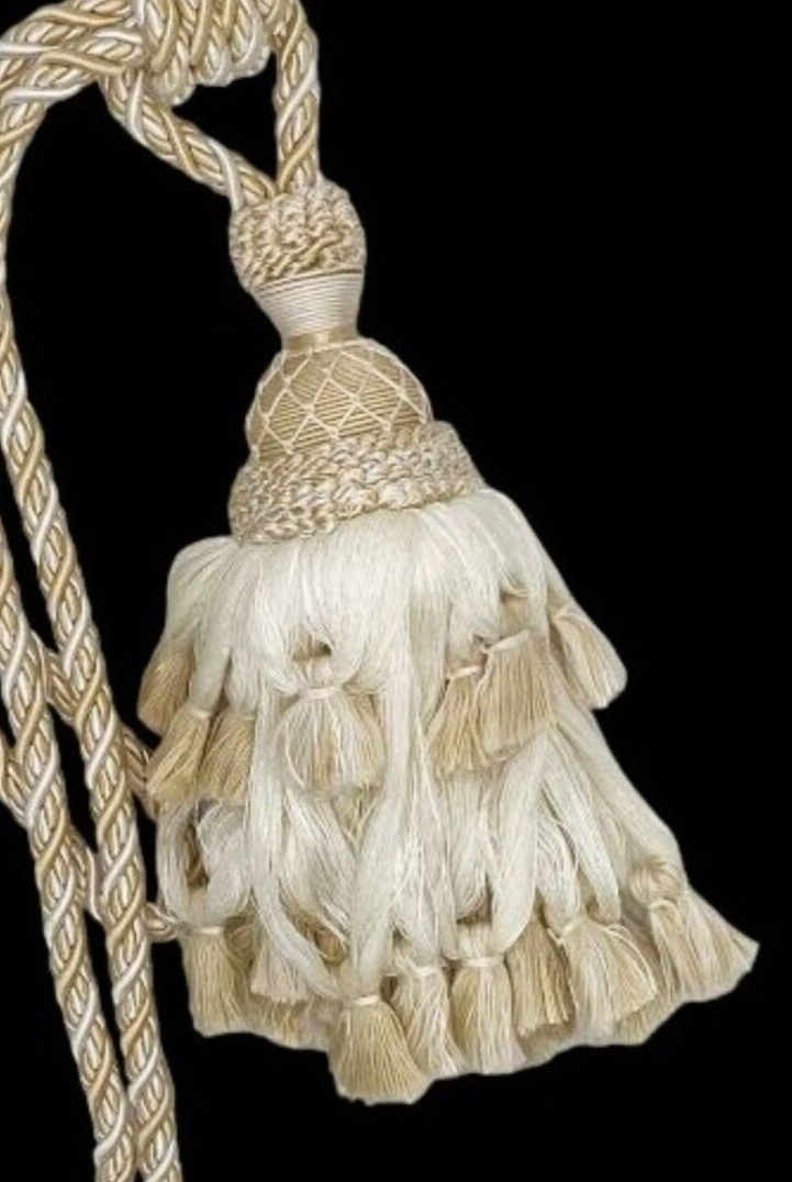 Trimland Amazonas Drapery Single Tassel Tieback 3139-10 455 WHITE CREAM ...