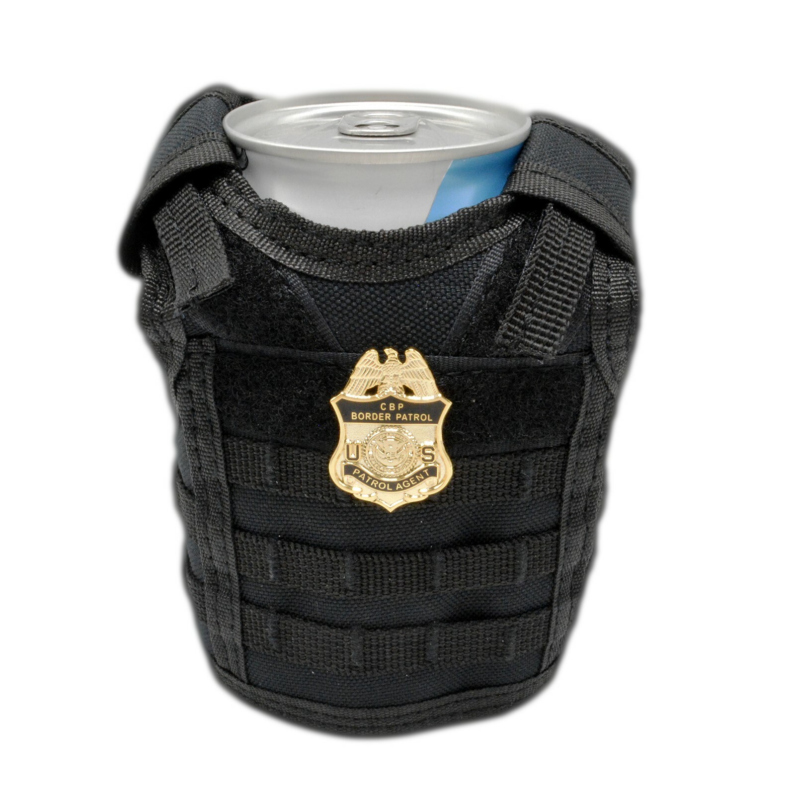 CBP Border Patrol Mini Tactical Vest Bottle Cover Can Koozie Beverage ...