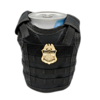 CBP Border Patrol Mini Tactical Vest Bottle Cover Can Koozie Beverage ...