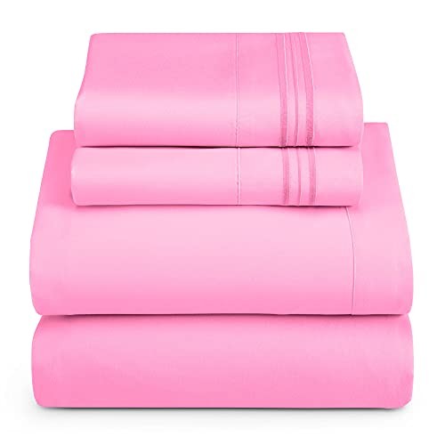 Size Sheets - 4 Piece Bed Sheet Set, Hotel Luxury Double Queen Light ...