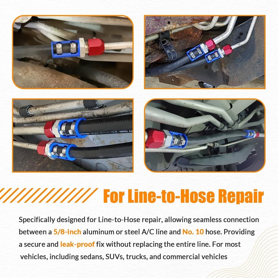 800-670 A/C Line Splice Kit for 5/8” Line With No.10 Hose Line Repair ...