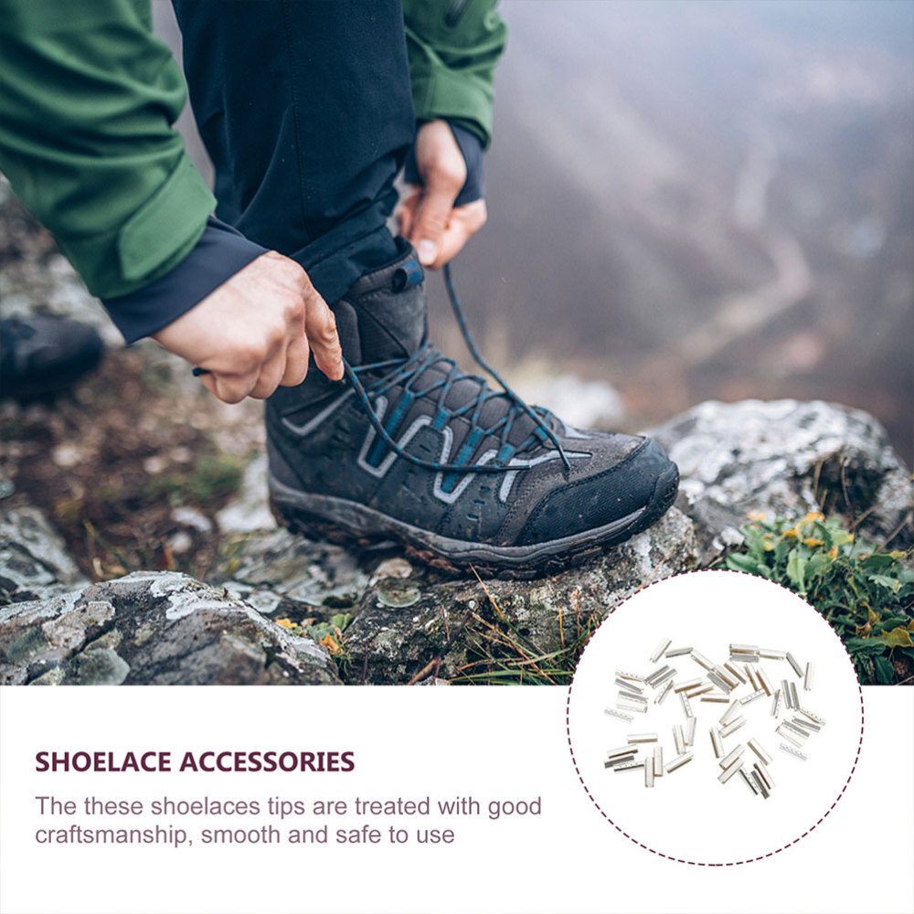 120 Pcs Diy Aglet Shoe Aglets Shoelace Buckle Lock Metal Metal Shoelace ...