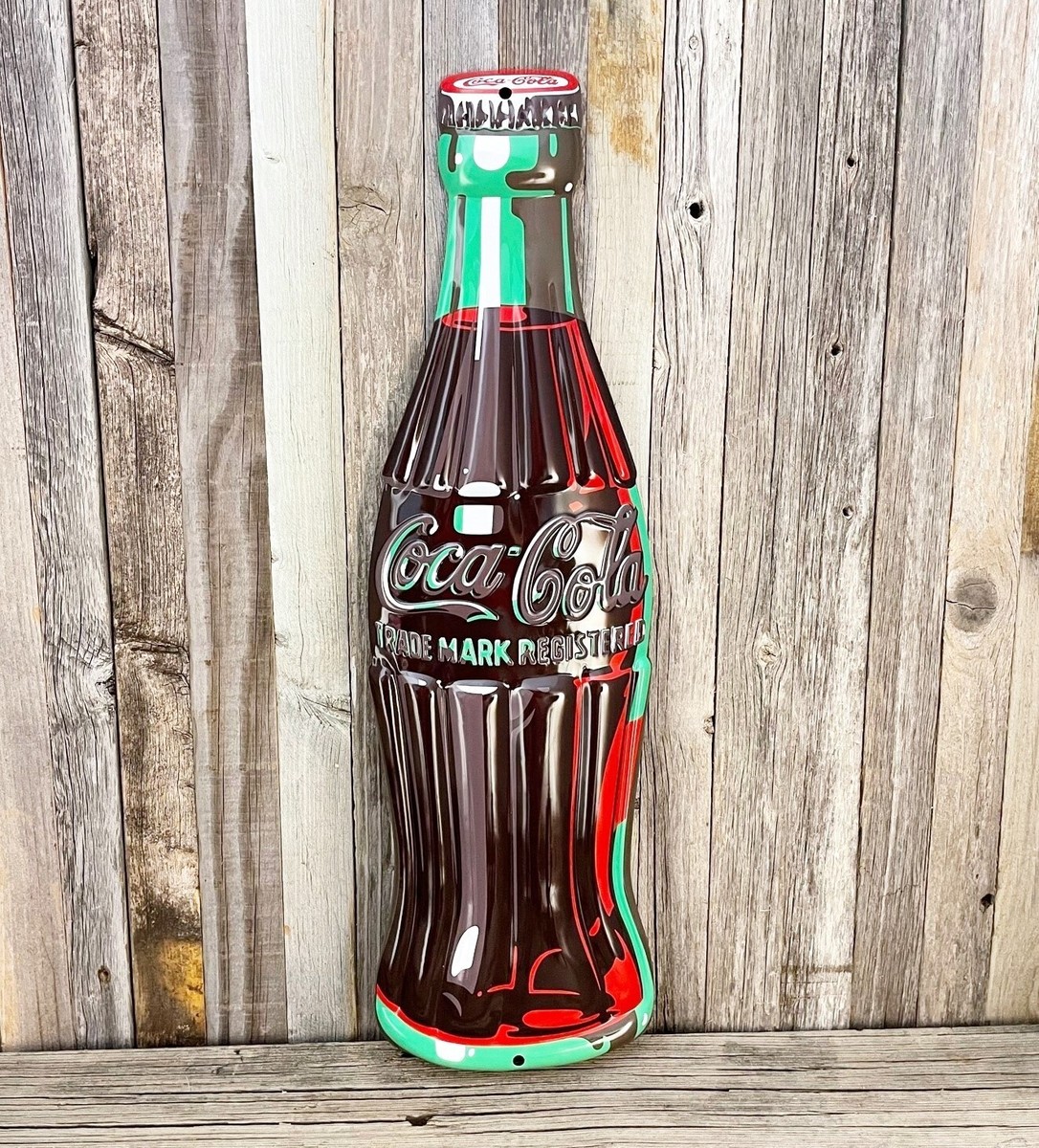Antique Coca Cola Bottle Sign VINTAGE COCA COLA ADVERTISING SIGN, MADE