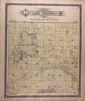 1910 Plat Map ~ LAKE JOHANNA Twp., POPE Co., MINNESOTA (15x17)-#13 | eBay