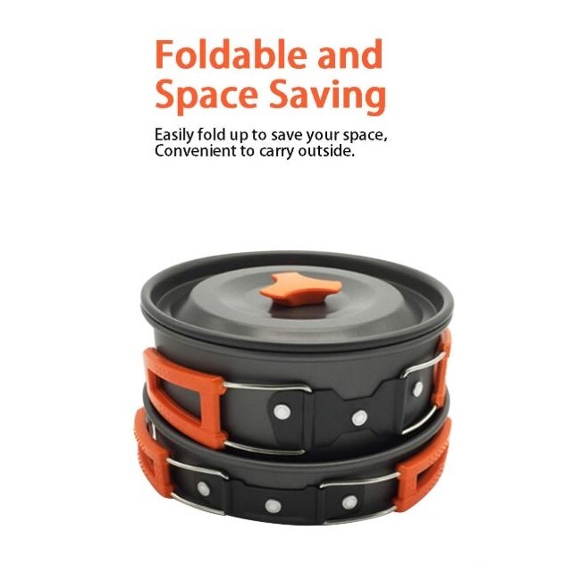 12 Piece Camping Cookware Set - Portable Mess Kit By Sirius Survival | eBay