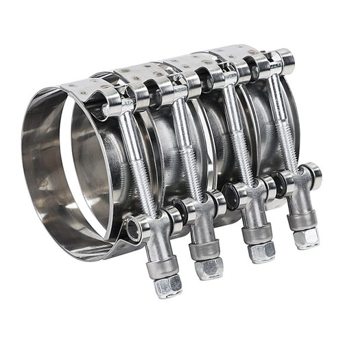 4 x 2.5" Stainless Steel T Bolt Clamp Turbo Intake 2 1/2" Silicone Hose ...