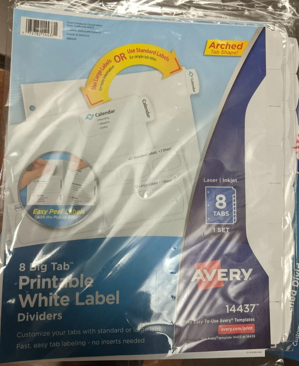 Avery 8 Tab Dividers Printable