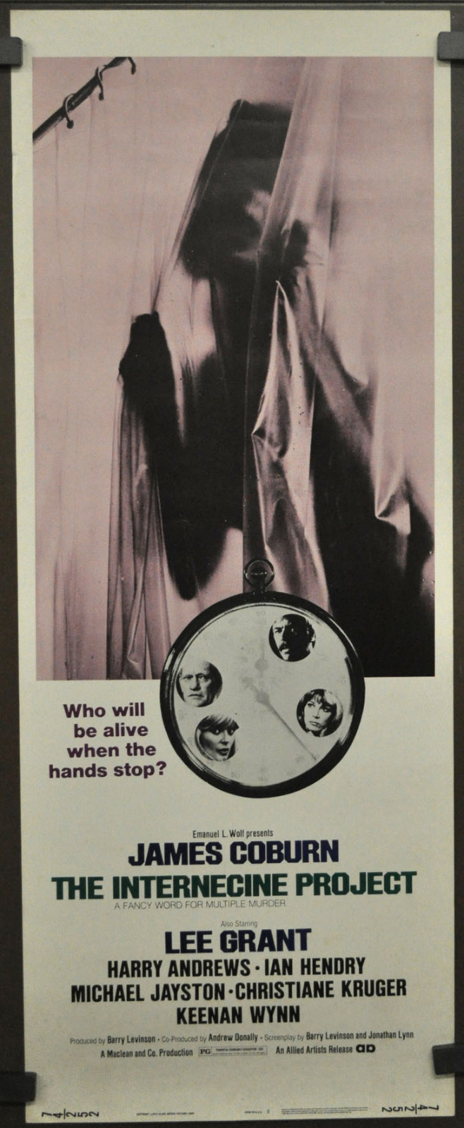 THE INTERNECINE PROJECT 1974 ORIGINAL 14X36 MOVIE POSTER JAMES COBURN ...