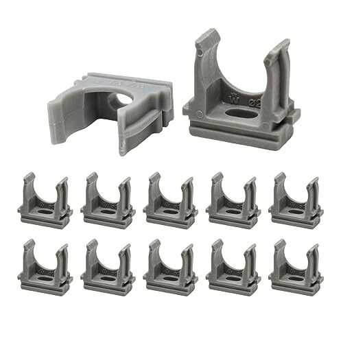 Plastic Pipe Clip 20 mm - Water Pipe Clamps for PVC Fittings, 12 Pcs ...