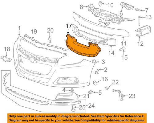 Chevrolet GM OEM 14-15 Malibu Front Bumper Grille-Air Deflector ...