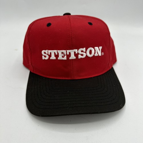 Vintage Stetson Hat Mens Snapback Spell Out Script Logo Red Cotton AJD ...