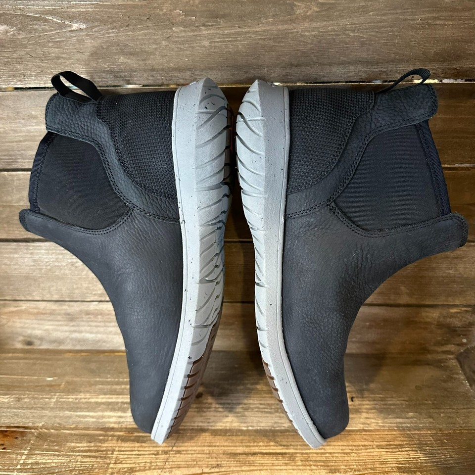 New Mens Bogs Spruce Chelsea Black Leather Ankle Boots Waterproof Size ...