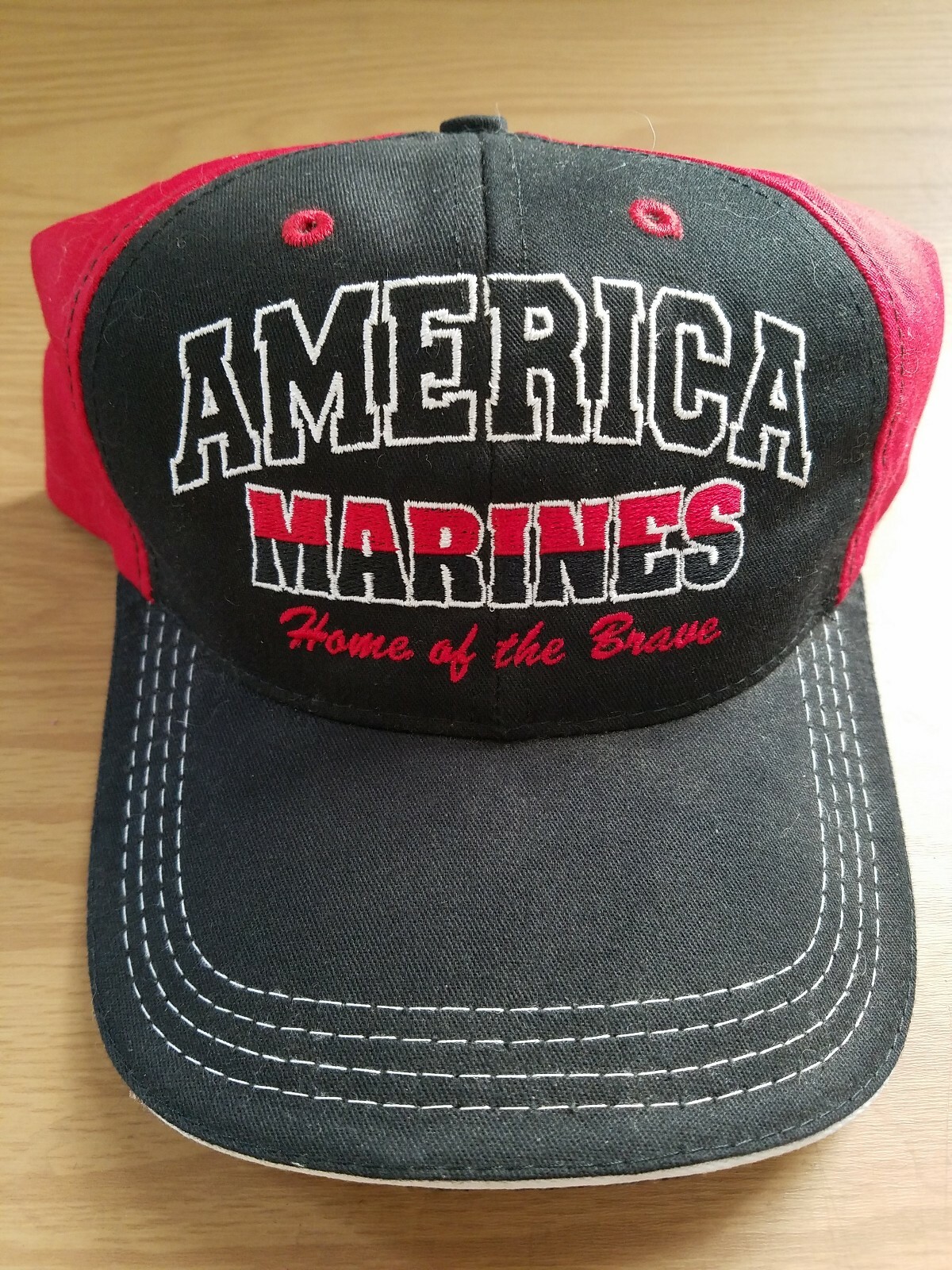 America Marines Home Of The Brave Hat Adjustable Black Red JWM with ...