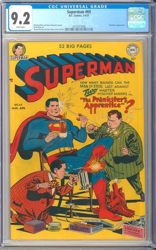 Superman #69 High Grade Golden Age SOLO TOP CENSUS DC Comic 1951 CGC 9. ...