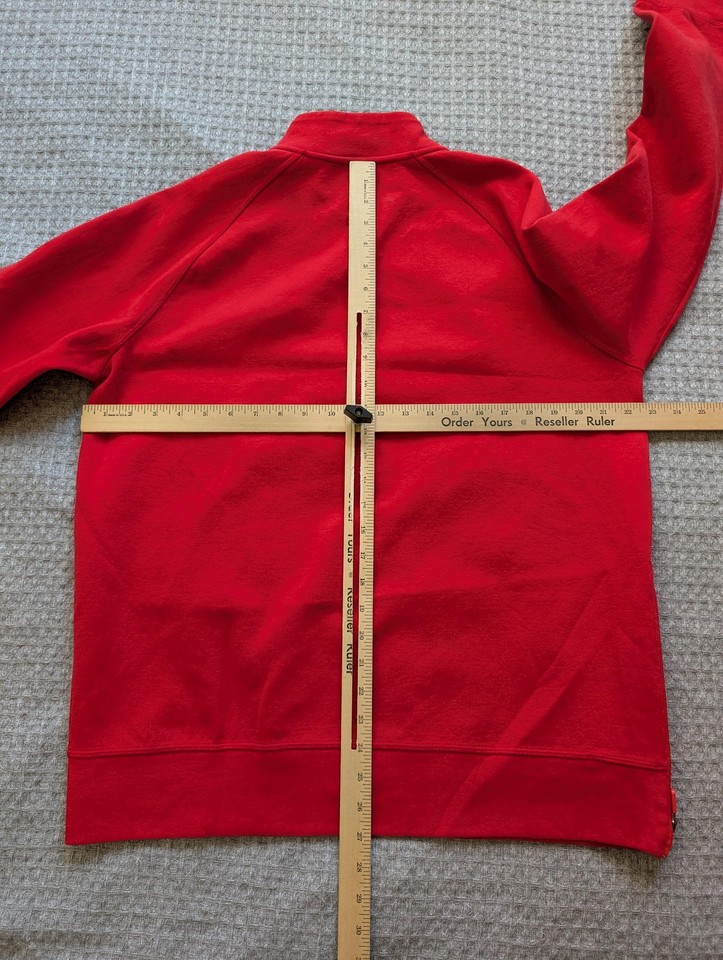 Apple Quarter Zip Sweatshirt Mens Large Red Embroidered Logo Raglan ...