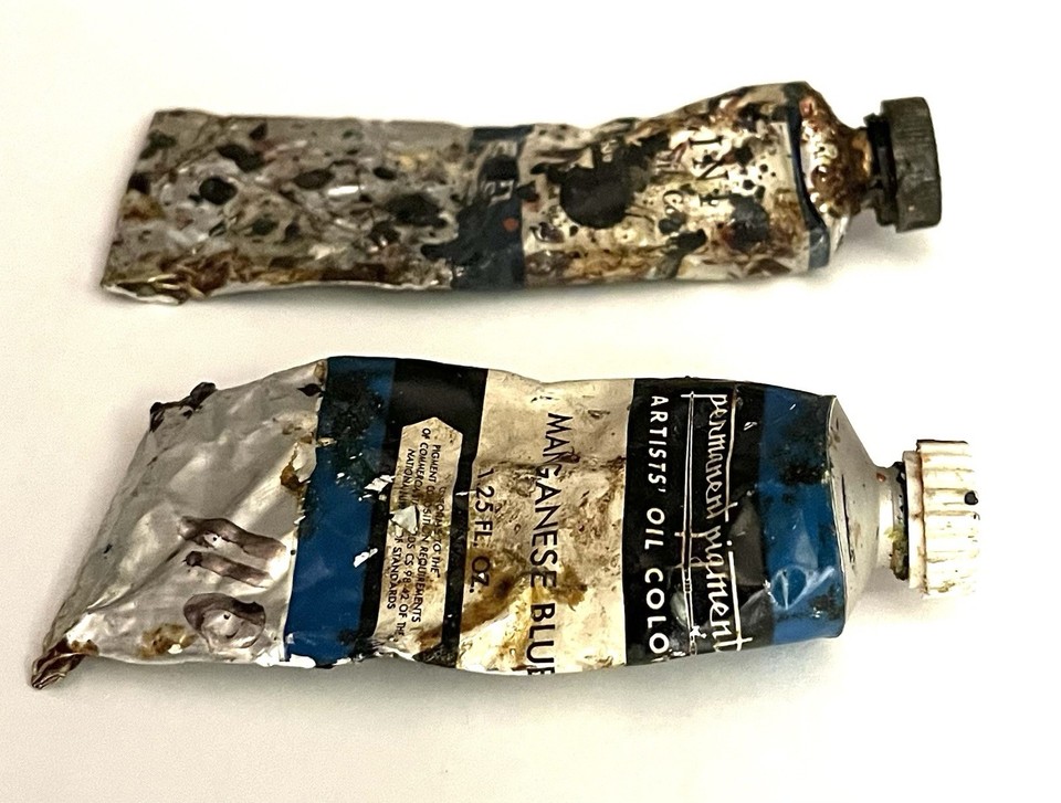 *RARE* Vtg 1/3 Tube Bellini Bocour Manganese Blue Oil Paint + 1/5 Tube ...