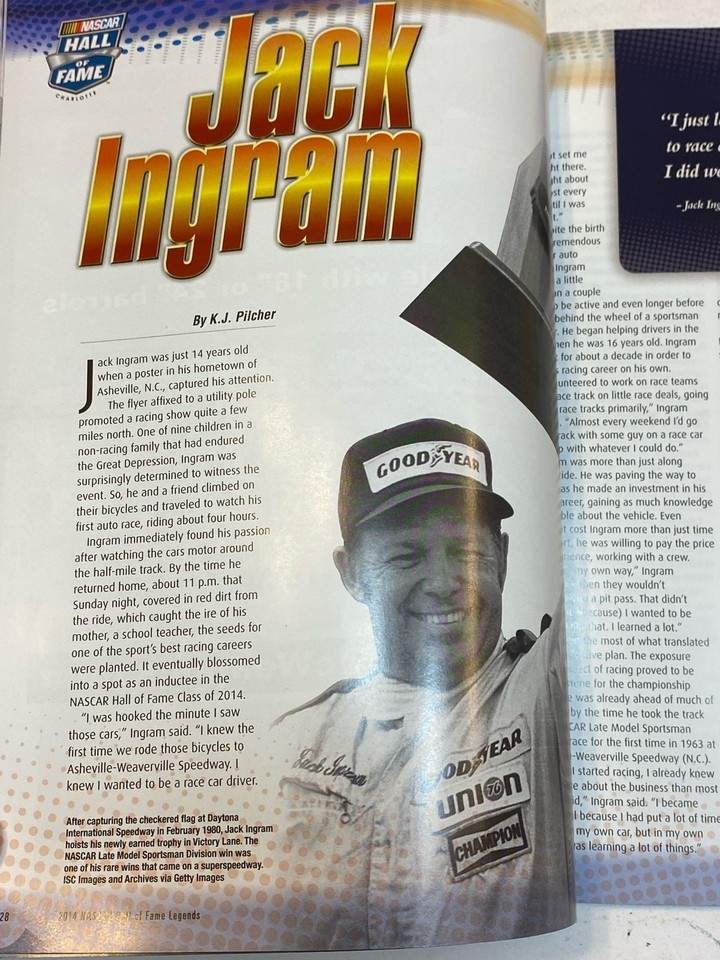 NASCAR Hall of Fame Class of 2014 Magazine Program Legend Tim Flock ...