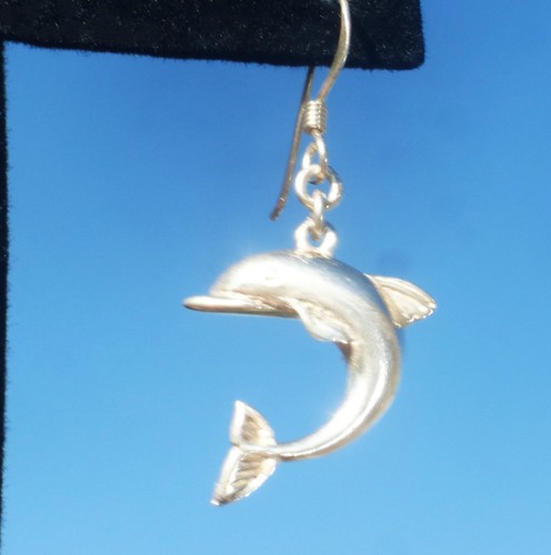 BEAUTIFUL STERLING SILVER DETAILED DOLPHIN DANGLE EARRINGS NICE DESIGN | eBay