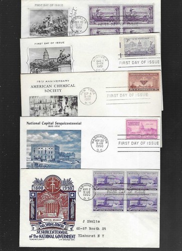US FDC FIRST DAY COVERS 1950 1951 COLLECTION LOT OF 41 ADDRESSED | eBay