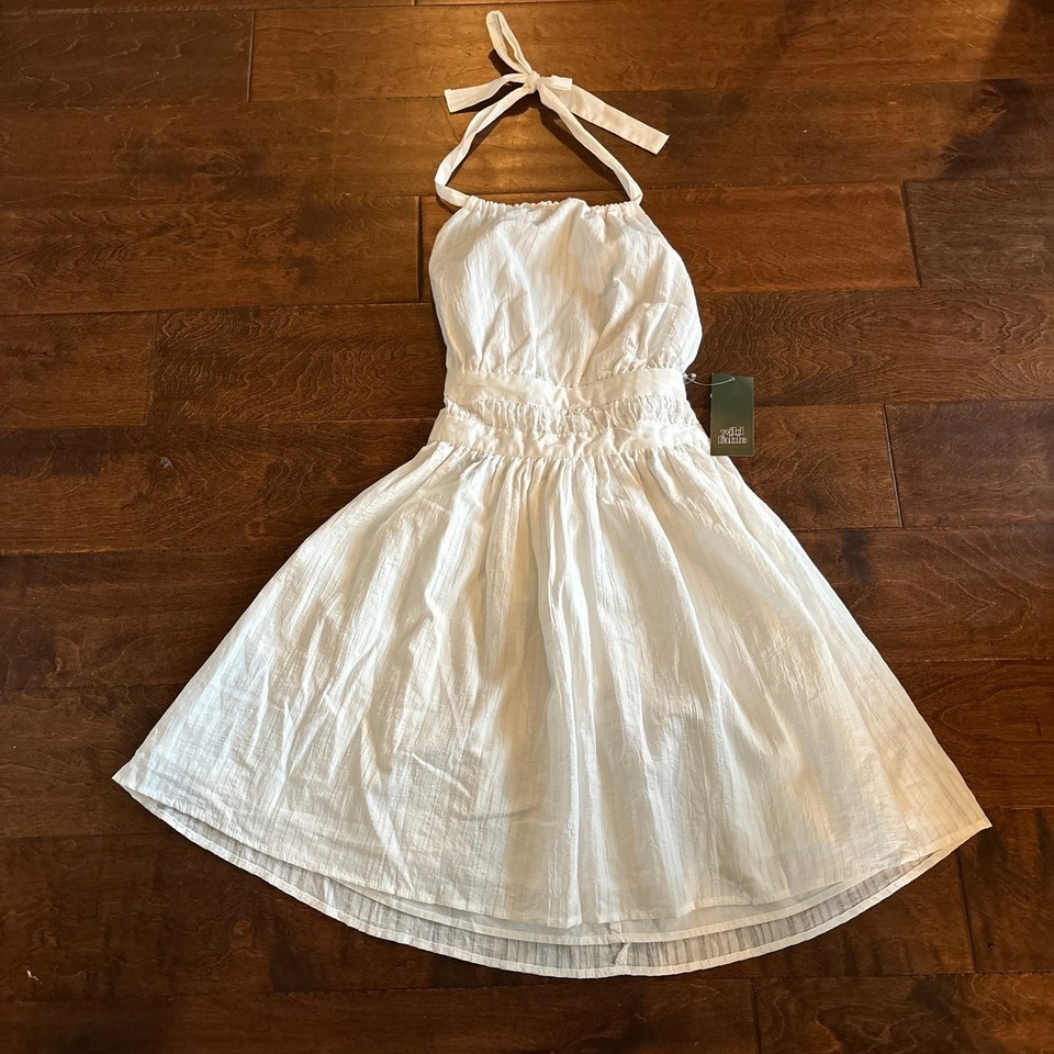 Wild Fable Cotton Backless Halter Fit and Flare Mini Dress Women's XXS ...