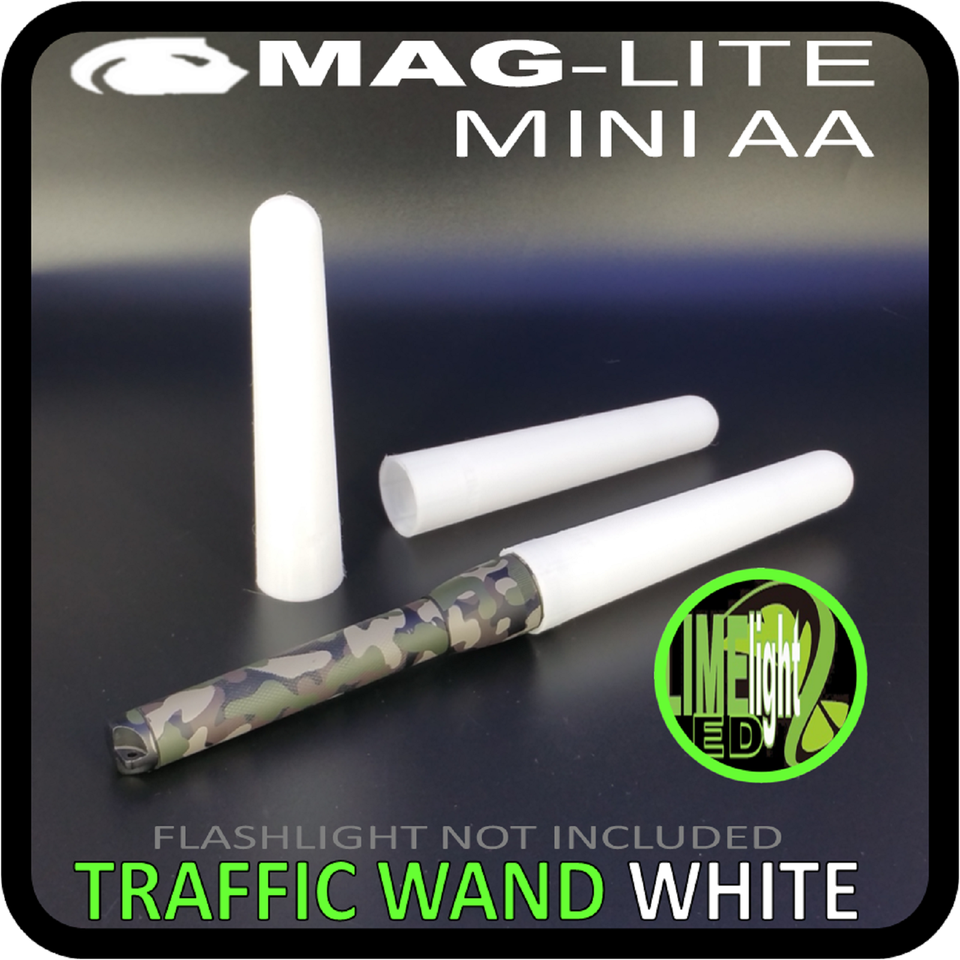 MAGLITE TRAFFIC WAND RED WHITE AA CD ML MAG CHARGER LED BULB GLOBE ...