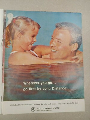 1963 VTG Orig Magazine Ad Bell Telephone Wherever You Go First By Long ...