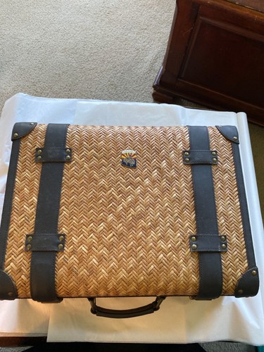 VINTAGE RATTAN SUITCASE 16" x 12" x 5" | eBay