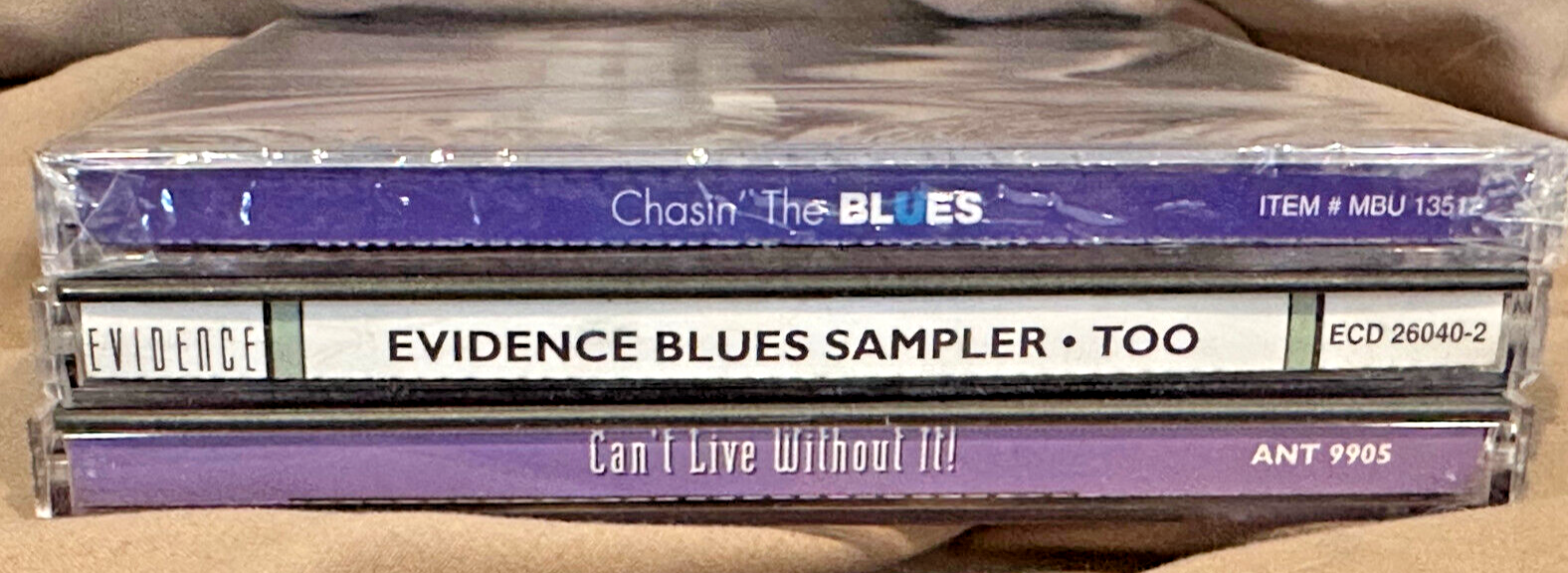 Lot of 3 blues CDs: Evidence Blues Sampler-Too, Can't Live Without it ...