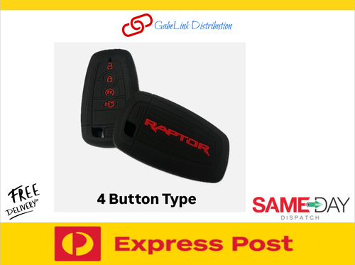 Ford Next Gen Ranger Raptor Remote Start Key Cover (2022+) 4 Button Red ...