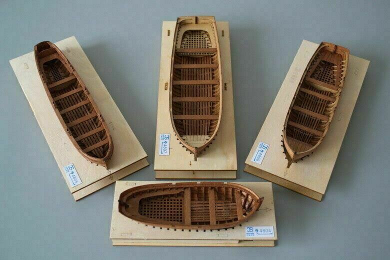 Wooden Lifeboat Rowboat 1:48 Model Ship Life Boat POF Wooden Model Ship ...