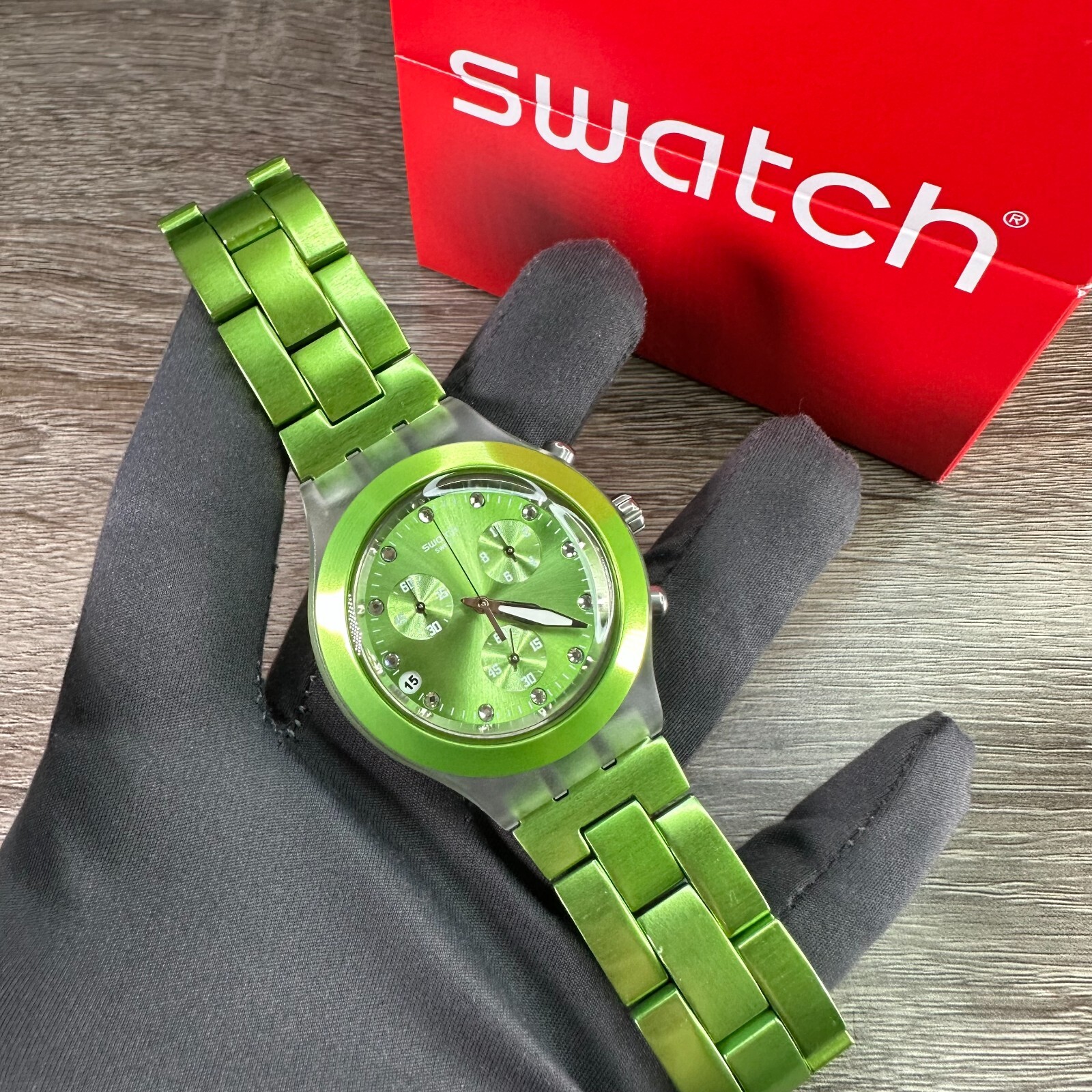 NEW LIMITED EDITION Swatch FULL BLOODED Chronograph Dial Aluminum Swiss ...