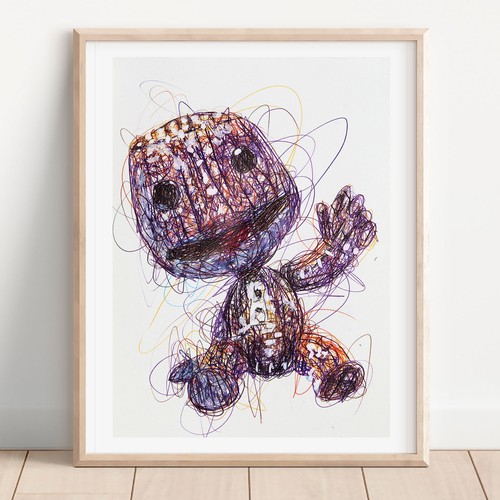 Sackboy Ballpoint Pen Print, Little Big Planet Area Poster | eBay