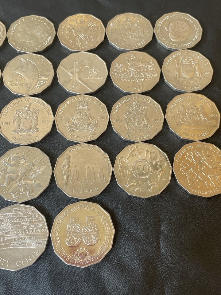 50c Complete Set 1966 Round Silver - 2024 33 Coins EF - aUNC 50 Fifty ...