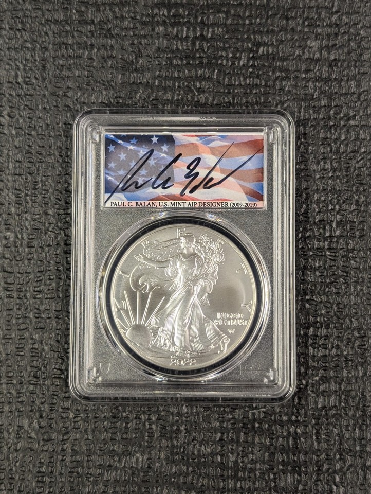 2022 MS 70 AMERICAN SILVER EAGLE POP 60 PCGS FLAG LABEL PAUL BALAN ...