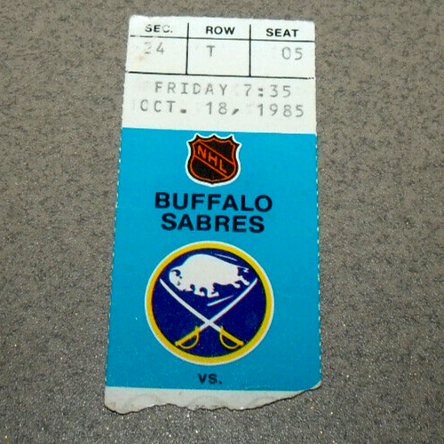 Buffalo Sabres 10/18/1985 Ticket Stub v Washington Mike Gartner 2g 1a ...