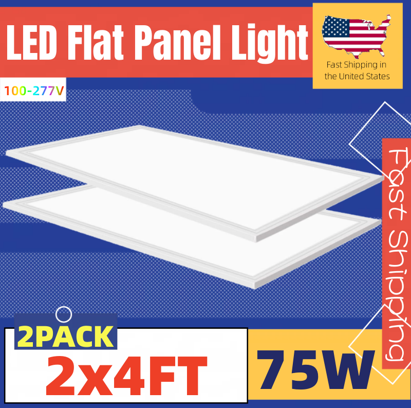 2'X4' LED Flat Panel Light Dimmable 75W 5000K Drop Ceiling Office Light ...