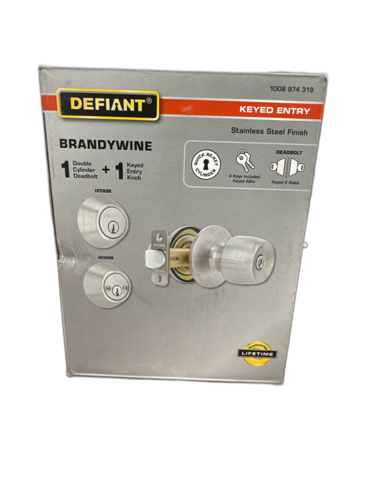 Defiant Brandywine Stainless Steel Combo Pack with Double Cylinder ...