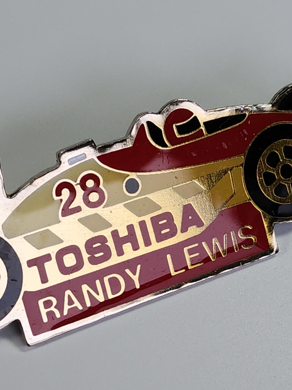 Randy Lewis # 28 Souvenir Lapel Pin Toshiba NASCAR Indy 500 Driver | eBay