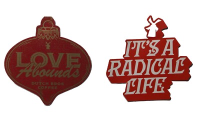 Dutch Bros Holiday Sticker Lot: Love Abounds Christmas Ornament, A ...