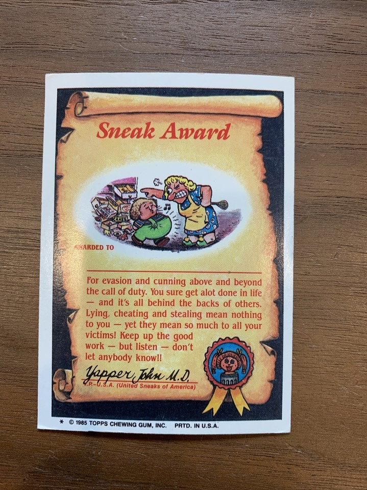 1985 Topps Garbage Pail Kids Series 2 #42a Patty Putty Glossy Back | eBay