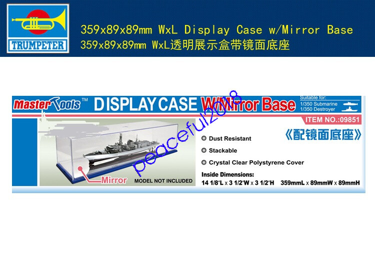 TRUMPETER 09851 359x89x89mm WxL Display Case w/Mirror Base | eBay