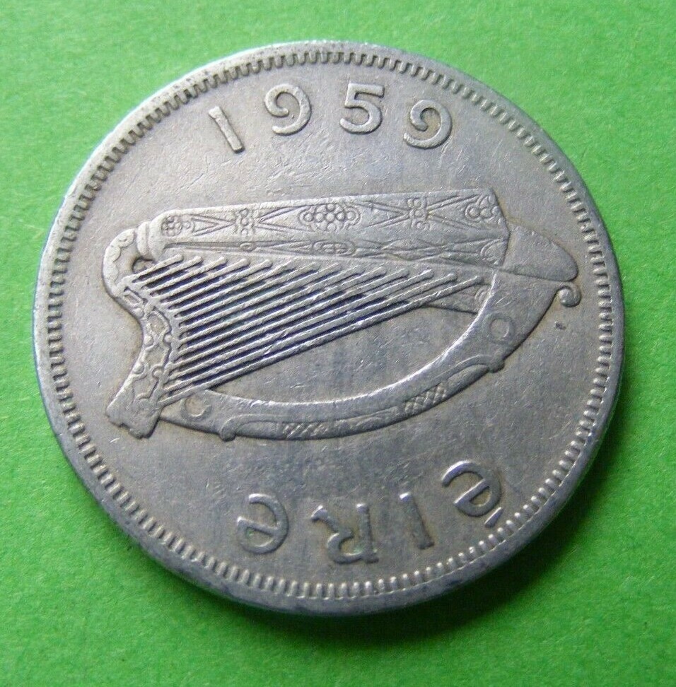 1959 Irish Two Shilling Florin Coin Old Vintage Ireland 2s Original ...