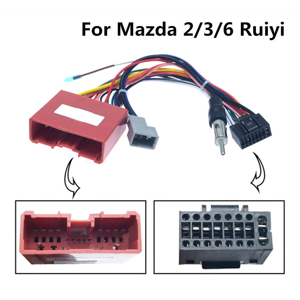 For Mazda 2/3/6 Ruiyi 16PIN Radio Audio Stereo Cable Wiring Harness ...