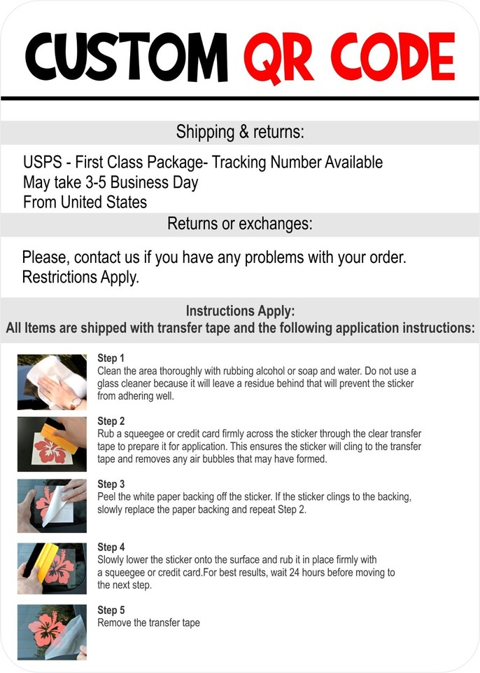 2 Pcs - Custom QR code - white background - LAMINATED | eBay