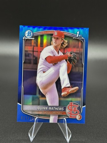 2025 Bowman Chrome Quinn Mathews /150 TRUE BLUE 1st Cardinals BCP-25 | eBay